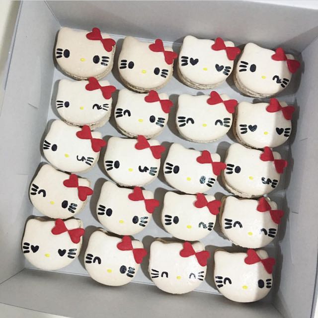 Hello Kitty macarons, Food & Drinks, Homemade Bakes on Carousell