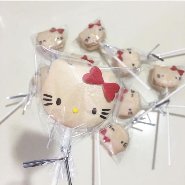 Hello Kitty macarons, Food & Drinks, Homemade Bakes on Carousell
