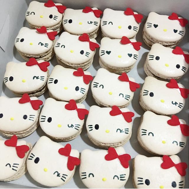 Hello Kitty macarons, Food & Drinks, Homemade Bakes on Carousell