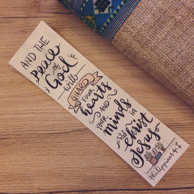 Handpainted Bible Verse Bookmark (laminated), Design & Craft, Handmade ...