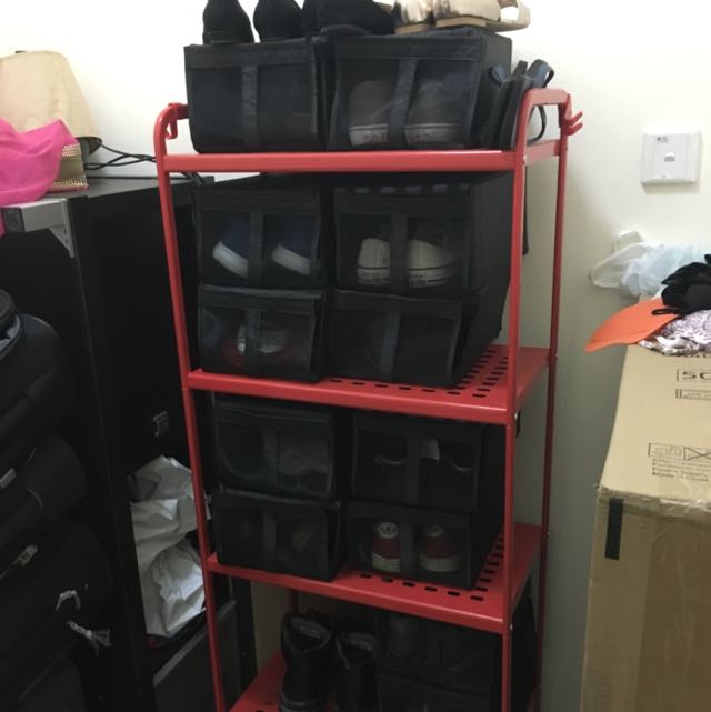 Ikea red Rack, Furniture & Home Living, Furniture, Shelves, Cabinets ...