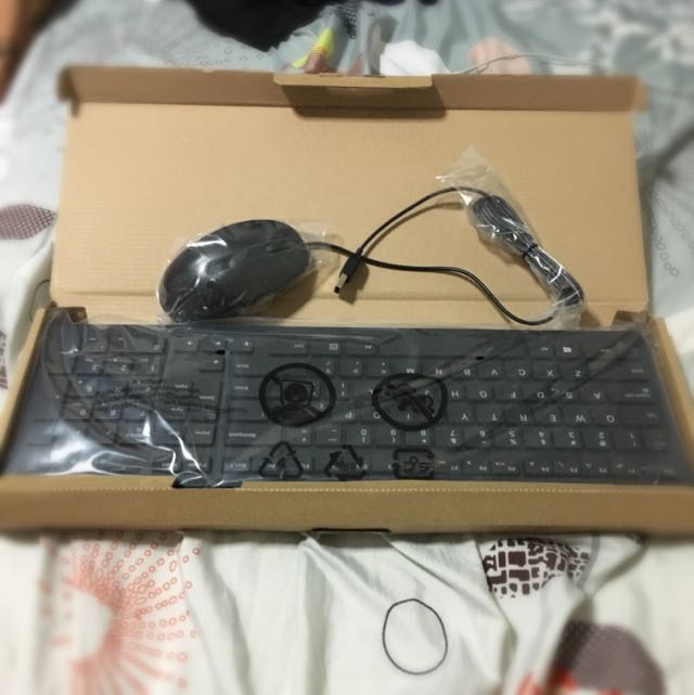 Lenovo Wire USB Keyboard Optical Mouse Computers Tech Parts Accessories Computer