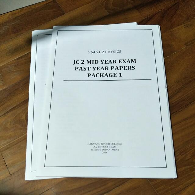 NYJC 9646 H2 PHYSICS JC2 MYE PAST YEAR PAPERS, Hobbies & Toys, Books ...