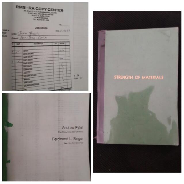 Strength of Materials 4th Edition by Pytel & Singer, Hobbies & Toys, Books & Magazines ...