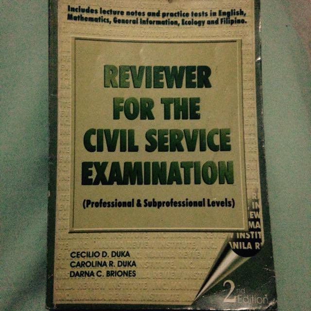 Reviewer For The Civil Service Examination By:Duka,Cecilio et.al ...