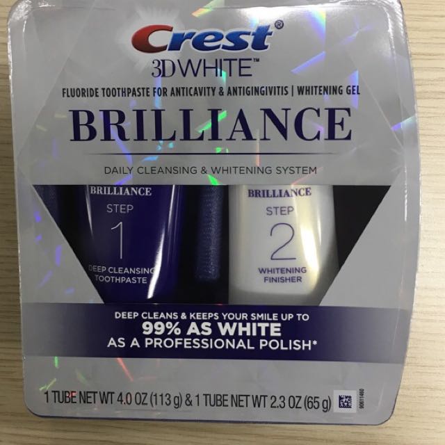 Crest 3D White Brillance Daily Cleansing Toothpaste And Whitening Gel ...