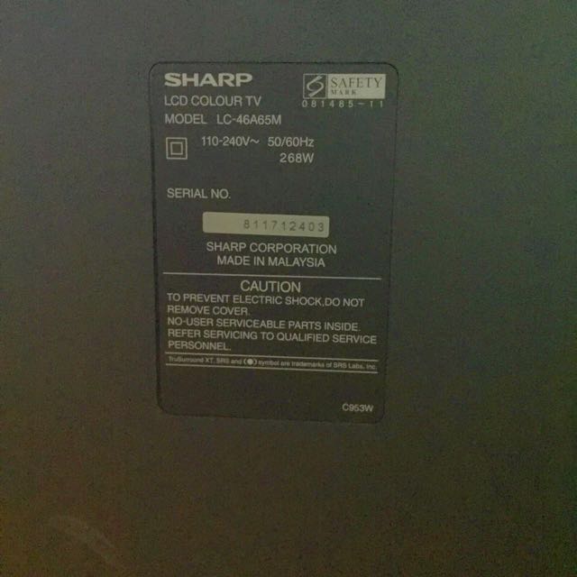 SHARP 46" LCD TV, TV & Home Appliances, TV & Entertainment, TV on Carousell