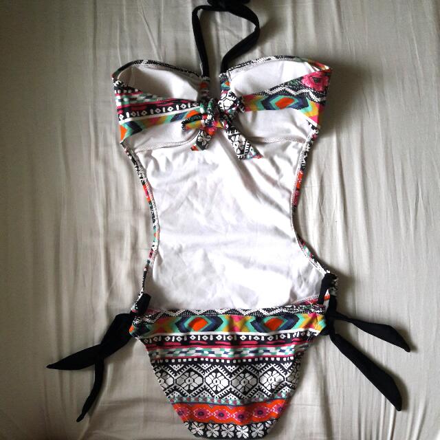 Aztec Print Waist Curve One-piece Swimsuit, Women's Fashion, Swimwear ...