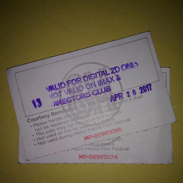 SM Cinema Movie Pass 2Pcs Available, Tickets & Vouchers, Store Credits ...