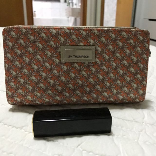 Jim Thompson Cosmetics Pouch With Elephant Motifs, Women's Fashion ...
