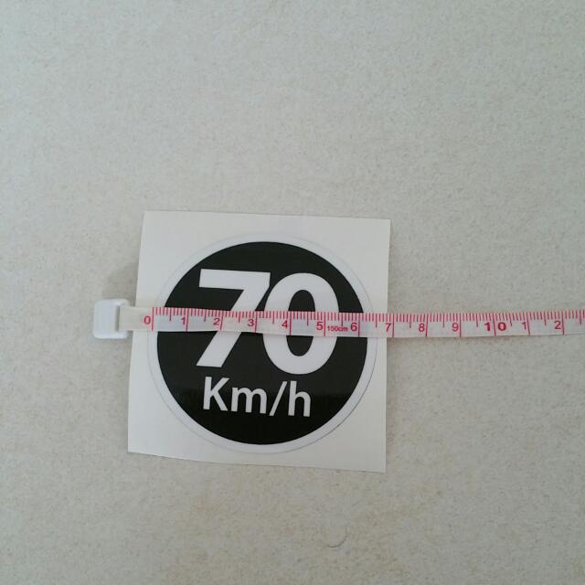 Hiace Speed Limit Label Sticker 70km/h (7cm), Car Accessories on Carousell