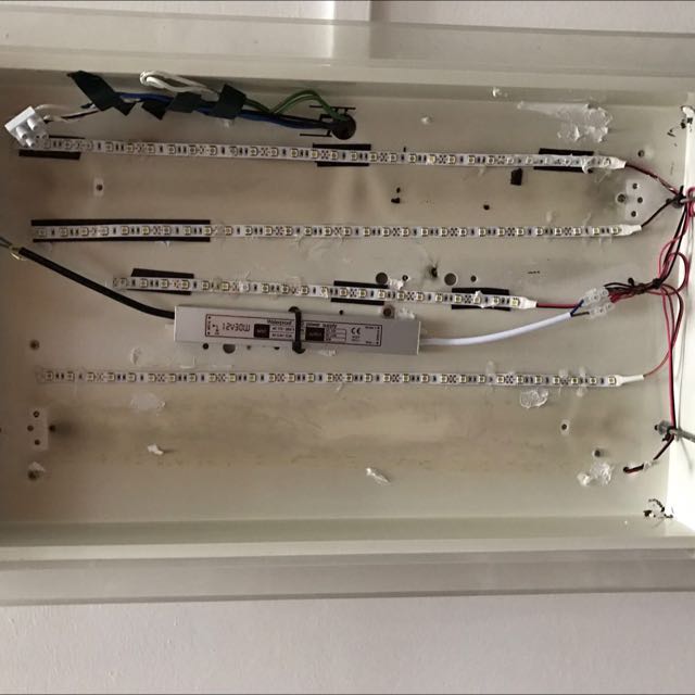 Frosted Glass Light Casing with LED Lights, Furniture & Home Living ...