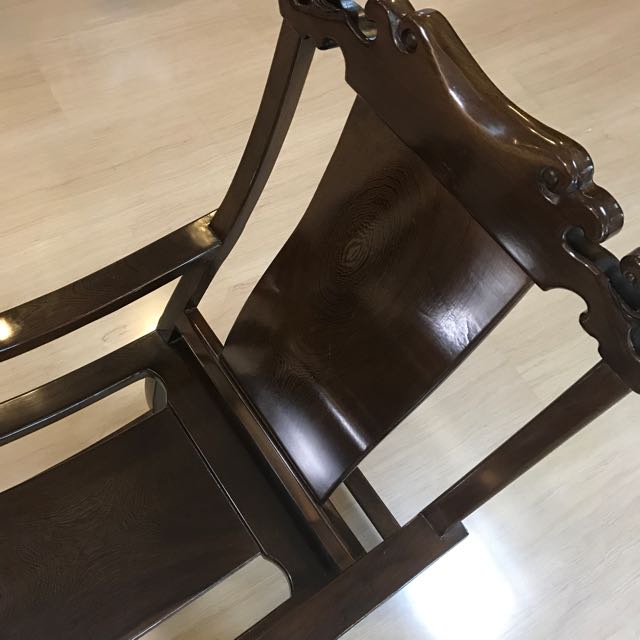 Rare Chinese Rocking Chair Chicken Wing Wood, Furniture & Home Living ...