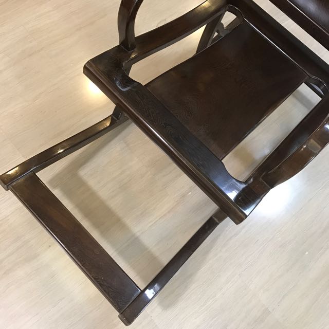 Rare Chinese Rocking Chair Chicken Wing Wood, Furniture & Home Living ...