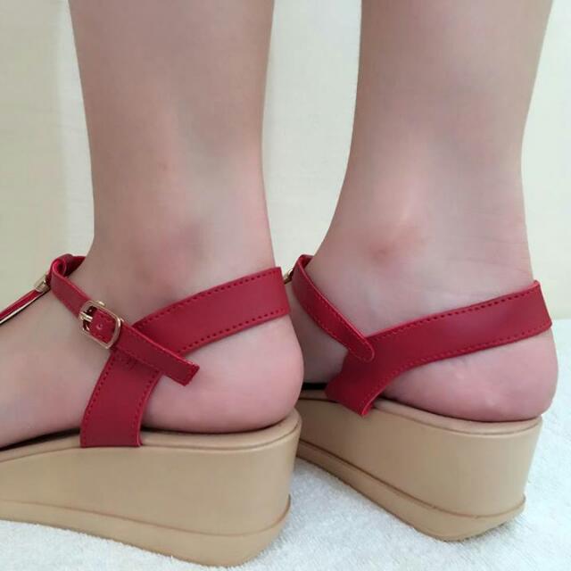 004 RED HIGH QUALITY SANDALS SIZES 35 THRU 39, Women's Fashion ...