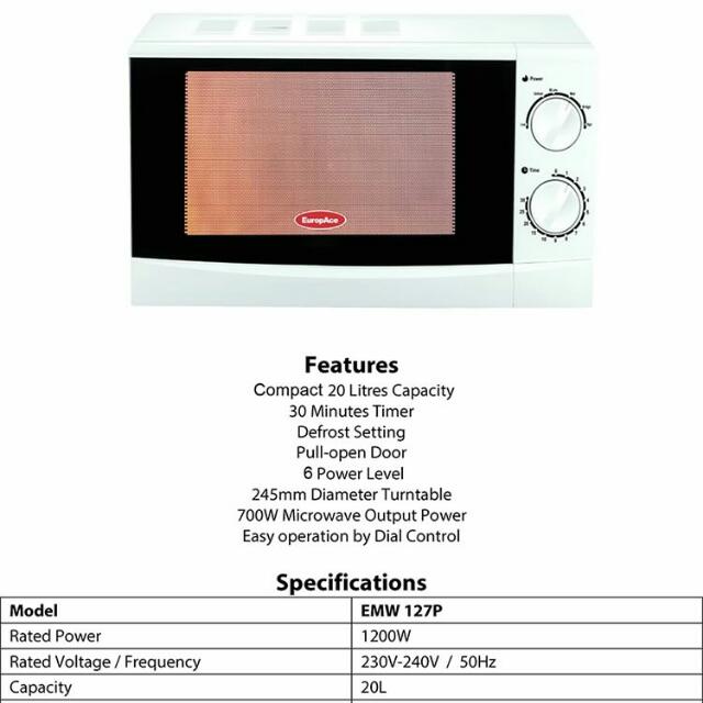 Europace Microwave Oven, TV & Home Appliances, Kitchen Appliances ...