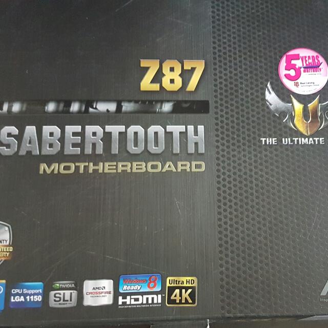 Sabertooth Z87 With I7 4770, Computers & Tech, Parts & Accessories ...