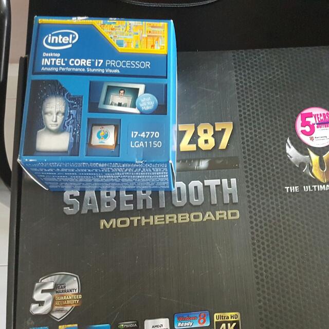 Sabertooth Z87 With I7 4770, Computers & Tech, Parts & Accessories ...