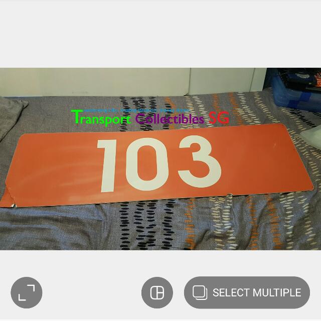SBS Transit - Service 103 Front Destination Sign, Hobbies & Toys ...