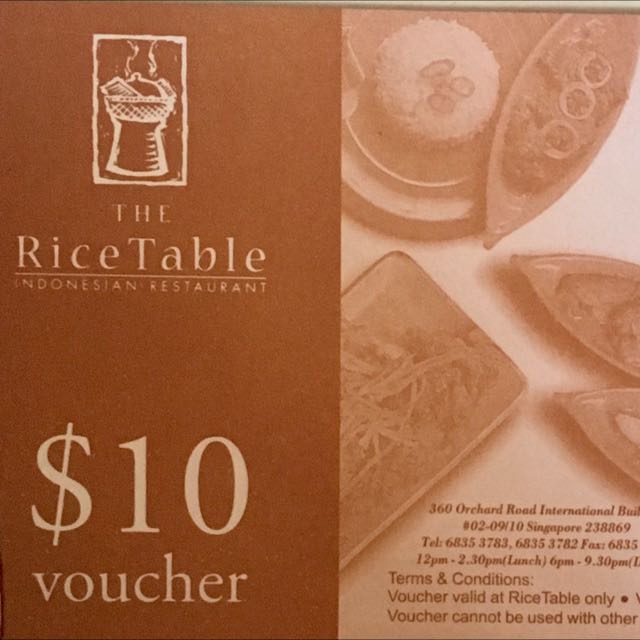 Rice Table Food Vouchers, Tickets & Vouchers, Vouchers on Carousell