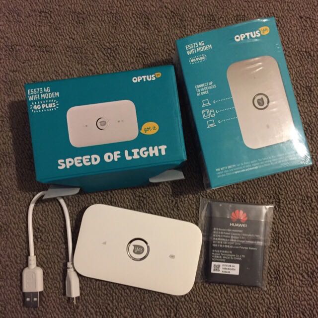 UNLOCKED; Huawei 4G E5573 Pocket Wifi Modem With Optus 4GB Data SIM ...