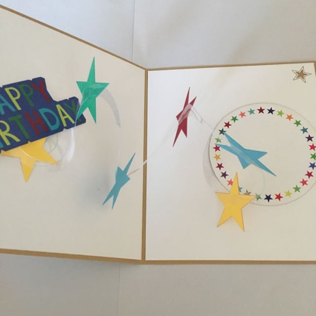 Free Post! Handcrafted Pop Up Stars Birthday Card With Envelope ...