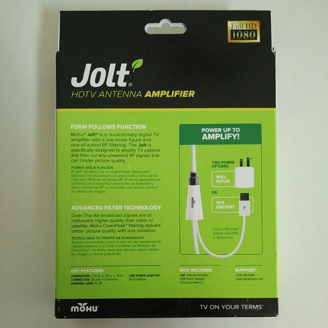 Mohu Jolt TV Antenna Amplifier, TV & Home Appliances, TV & Entertainment, TV Parts & Accessories ...