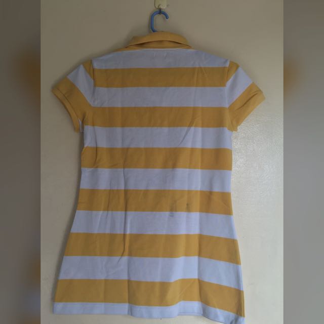Bench Yellow Stripes Polo Shirt, Women's Fashion, Tops, Shirts on Carousell