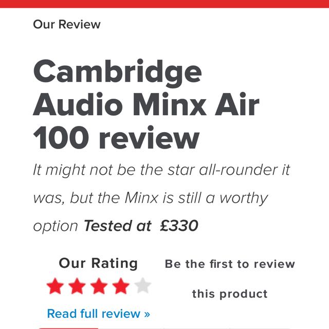 QYOP - Cambridge Audio Minx Air 100 Wireless Music System, Audio, Other ...