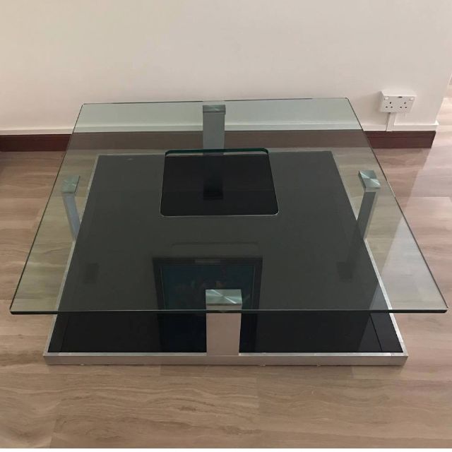 Bilture Glass Coffee Table, Furniture & Home Living, Furniture, Tables ...