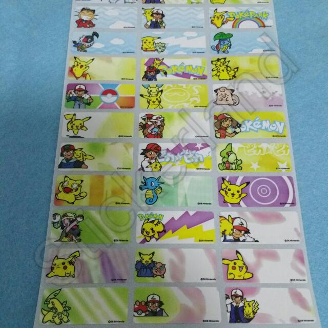 Name Sticker Labels - Pokemon, Hobbies & Toys, Books & Magazines ...