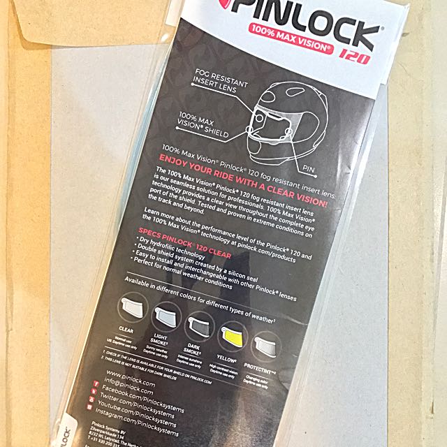 Pinlock 120 Anti-Fog Insert For Arai SAI / SAI IC Visor / Shield, Car ...