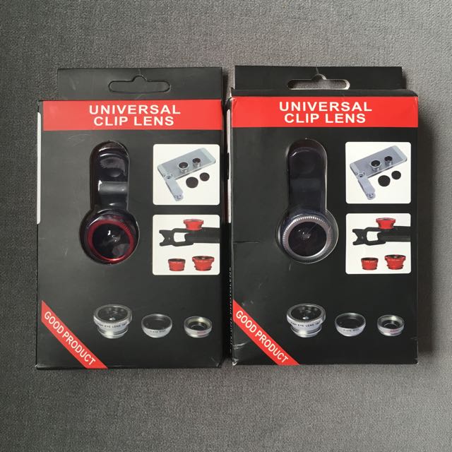 Universal Clip Lens 魚眼鏡(2個), 手提電話, 電話＆平板電腦配件, 固定器及支架 - Carousell