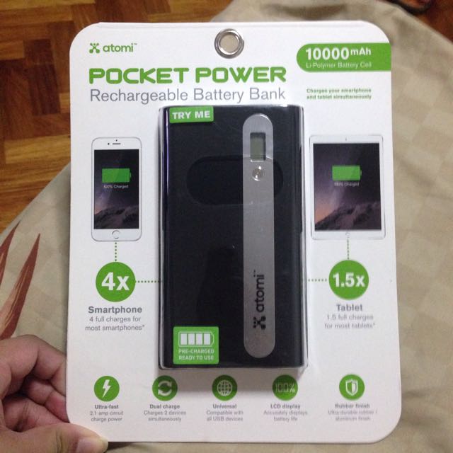 Atomi Power Bank 10000 mAh, Mobile Phones & Gadgets, Mobile & Gadget ...