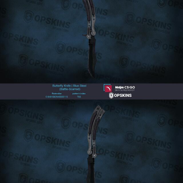 Butterfly Knife Blue Steel Bs, Toys & Games, Video Gaming, Video Games ...