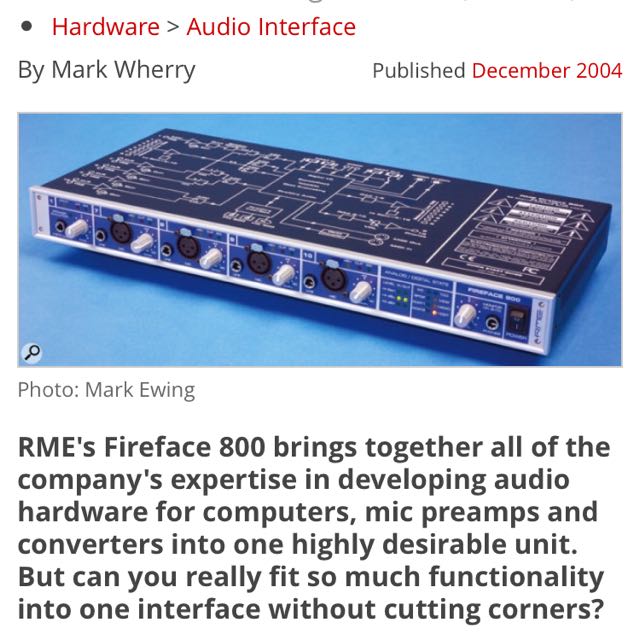 RME Fireface 800 Audio Interface, Audio, Soundbars, Speakers ...