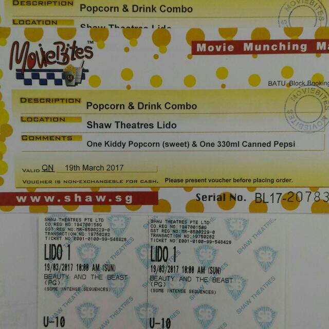 Shaw Theatre Movie Tickets & Popcorn Set With Drink, Tickets & Vouchers ...