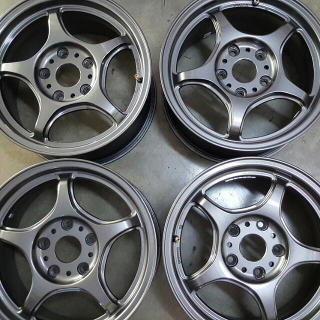 Original Japan 5zigen 15" Rims, Car Accessories on Carousell