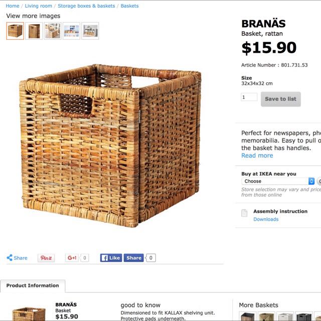 IKEA KALLAX Shelving Unit & Baskets / Storage, Furniture & Home Living ...