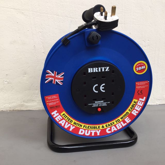 Britz Heavy Duty Cable Reel 3 Core Wire Extension, Computers & Tech ...