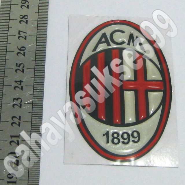 Sticker Gambar Klub Bola AC Milan Football Club ACM Motif Stiker Timbul ...