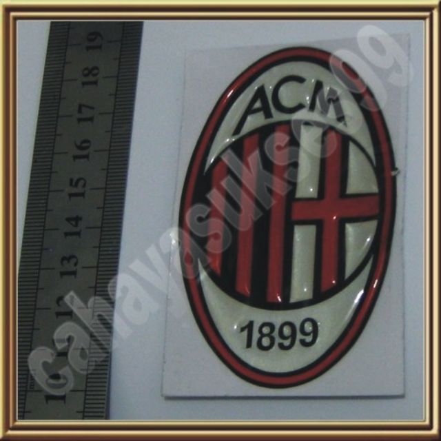 Sticker Gambar Klub Bola AC Milan Football Club ACM Motif Stiker Timbul ...