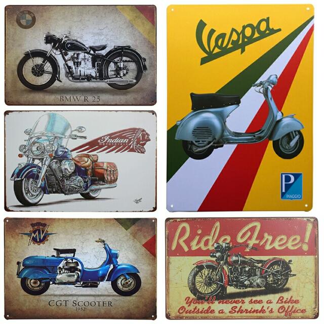 Vintage Tin Motorcycle Signs, Hobbies & Toys, Memorabilia ...