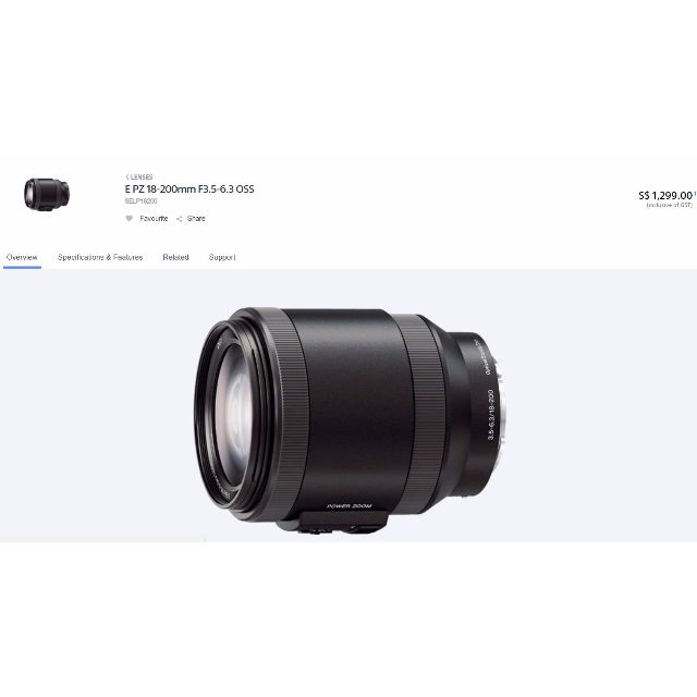 Sony E PZ 18-200mm f/3.5-6.3 OSS Lens - Servo Zoom, Photography ...
