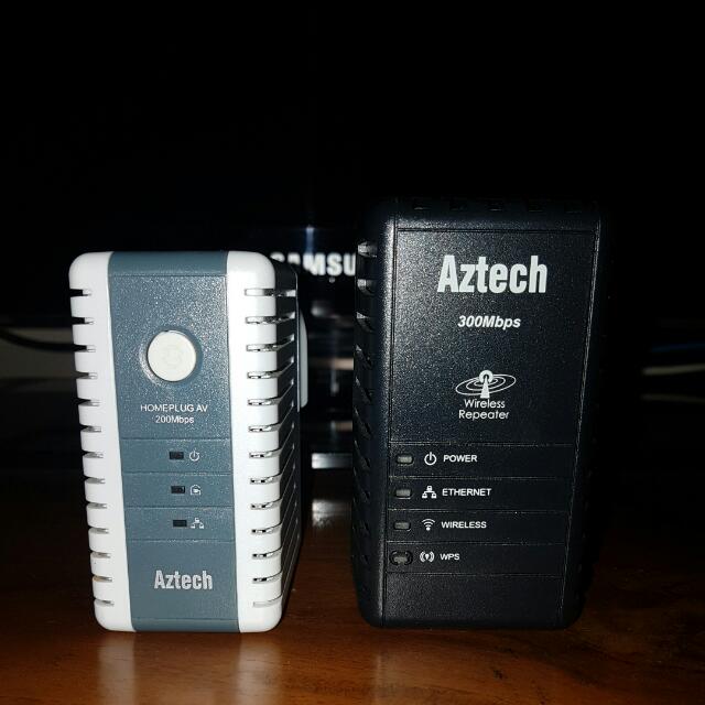 Aztech HomePlug AV 200 mbps and Wireless Repeater 300mbps, Computers ...