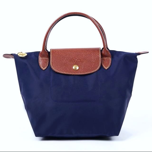 LONGCHAMP Le Pliage Nylon SSH Small Short Handle Navy Blue, Luxury ...