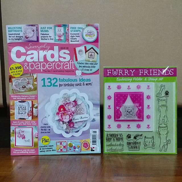 Cardmaking Magazine With Embossing Folder & Stamp Set, Hobbies & Toys ...