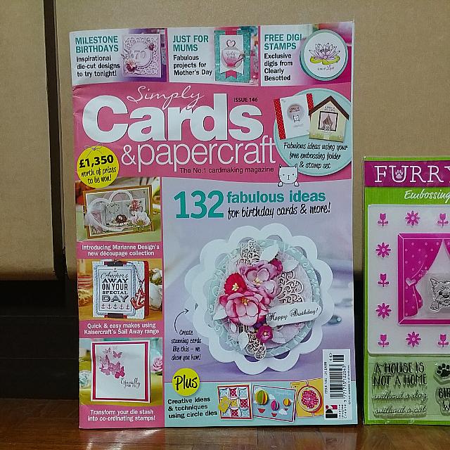 Cardmaking Magazine With Embossing Folder & Stamp Set, Hobbies & Toys ...