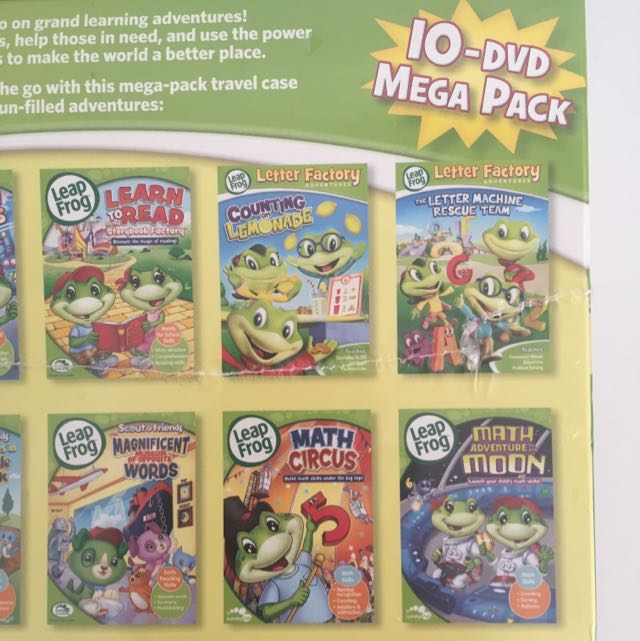 BNIB Leapfrog 10-DVD Mega pack LEARN with LEAP, Babies & Kids, Babies ...