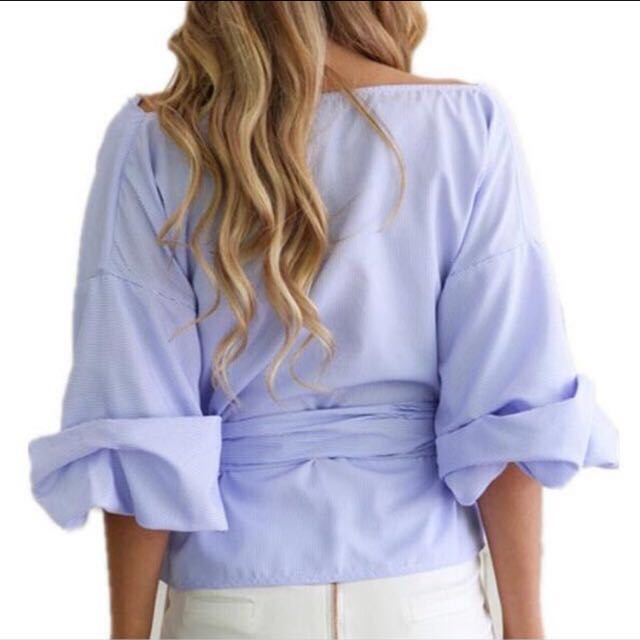 Crossover Wrap Top, Women's Fashion, Tops, Sleeveless on Carousell